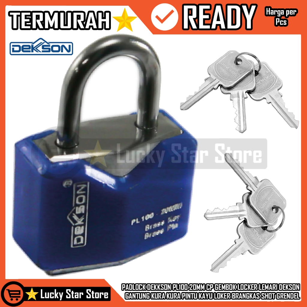 Jual Dekkson PL100 PL 100 20MM CP Gembok Padlock Locker Lemari Dekson ...