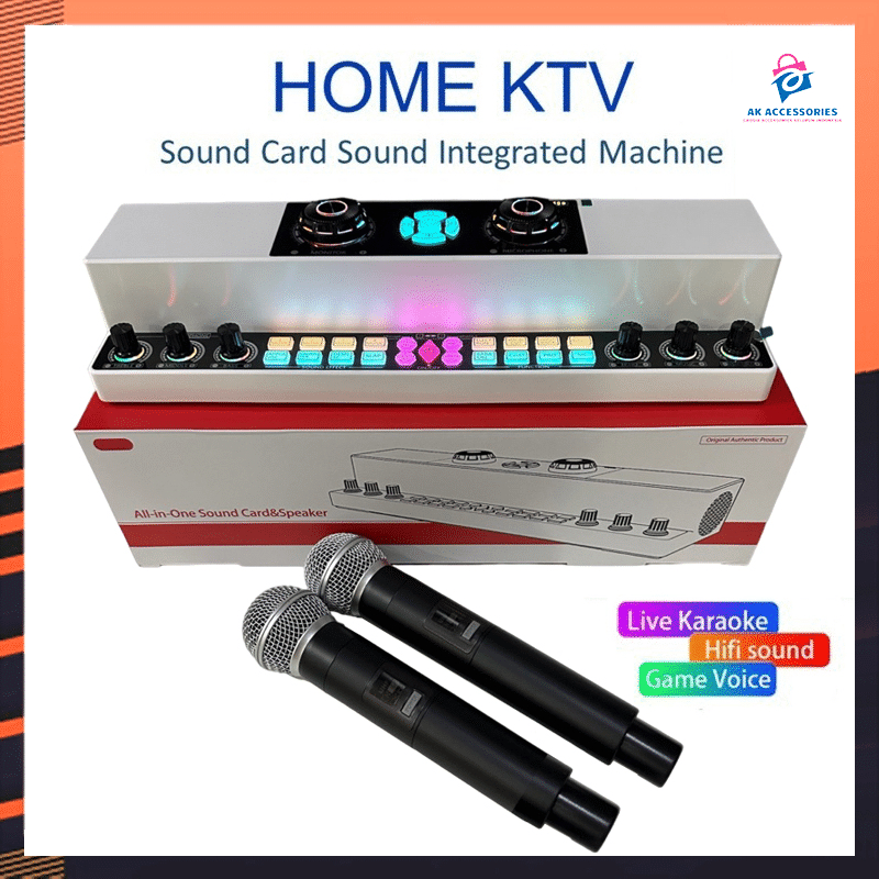 Jual AKACC HOME KTV SPEAKER BLUETOOTH Y6 2MIC LIVE SOUNDCARD PORTABLE OUTDOOR | Shopee Indonesia