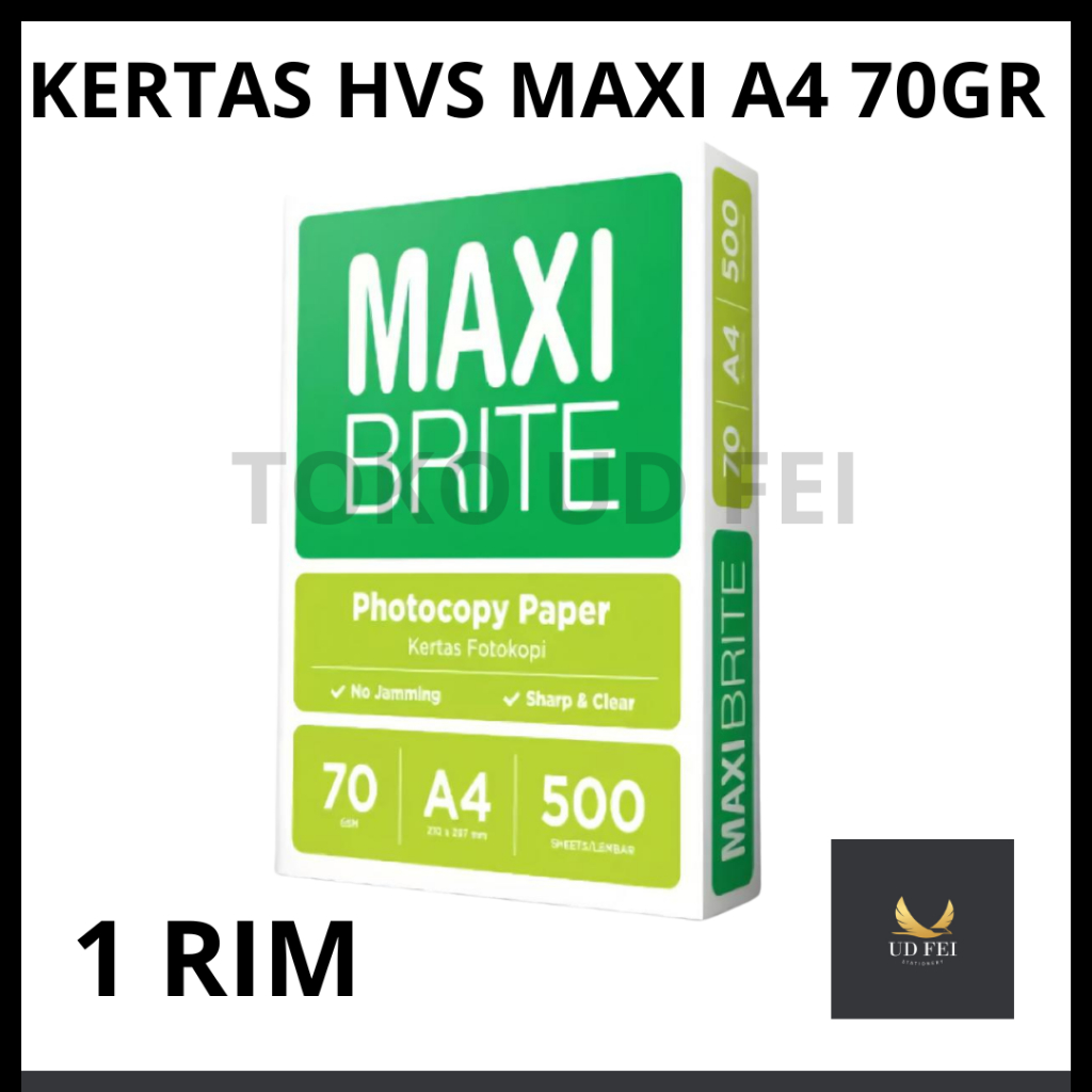 Jual (1 RIM) Kertas HVS A4 MAXI/ Kertas HVS MAXI BRITE/ HVS A4 70 GR 70 ...