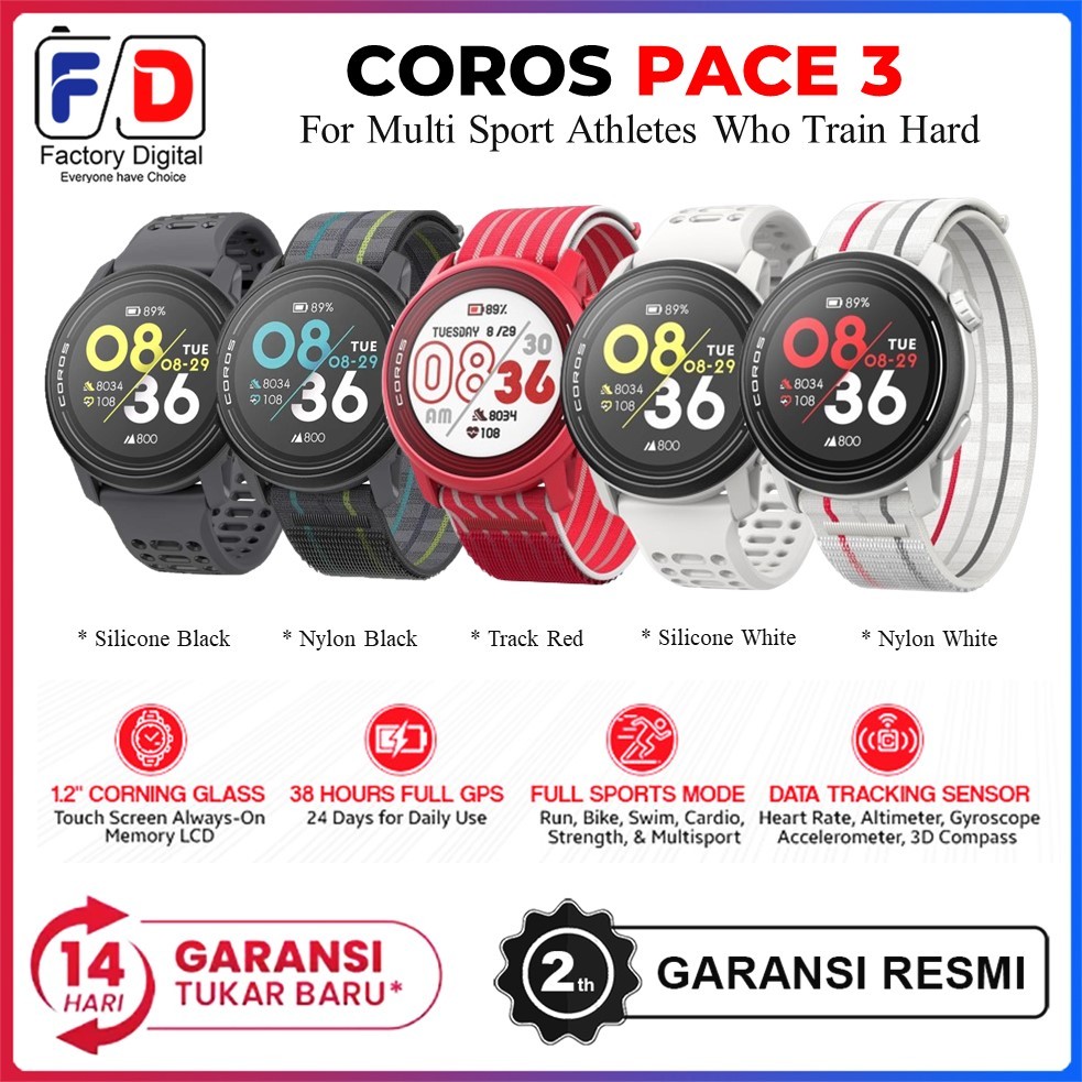 Jual Coros Pace 3 Smartwatch With For Music Multi Sport Athletes ...