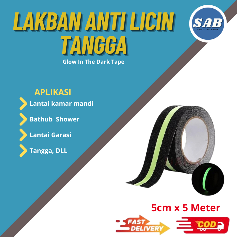 Jual Lakban Anti Slip Anti Licin Tangga Lantai Kamar Mandi Safety Walk Tape Glow In The Dark ...