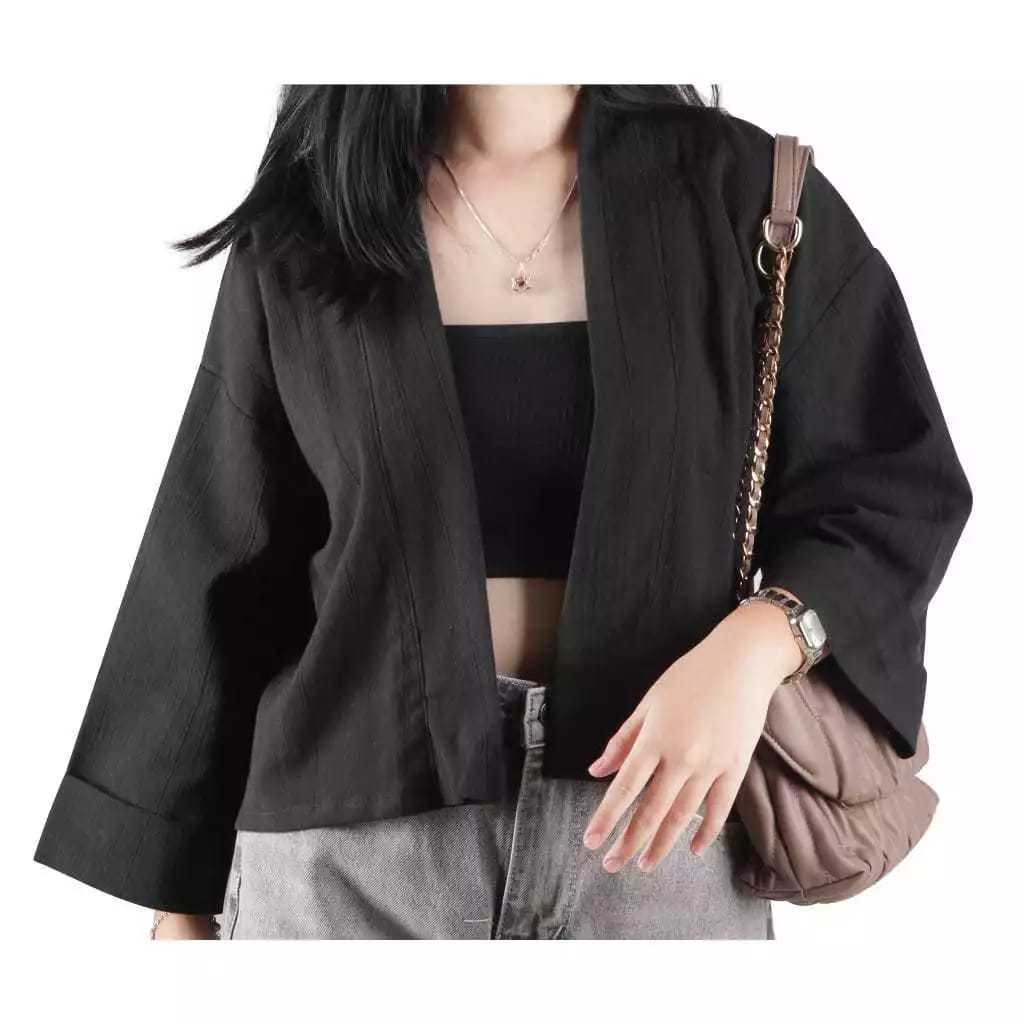 Jual Belia Outer Crop Wanita Lengan 3/4 - Baju Atasan Wanita Korean Style - Outer Cardigan ...