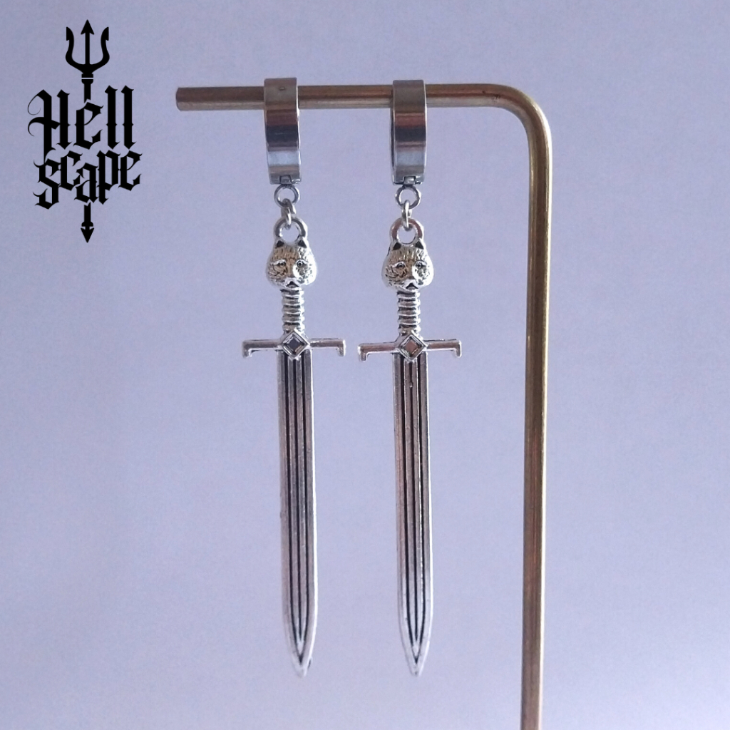 Jual [HELLSCAPE] SWORD EARRING /ANTING HOOP TUSUK DAN JEPIT PEDANG ...