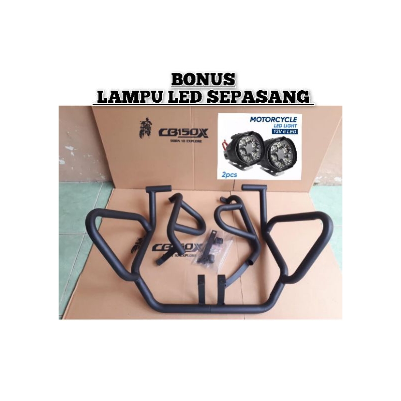 Jual CRASBAR TUBULAR HONDA CB150X PENGAMAN BODY DAN MESIN (BONUS LAMPU ...