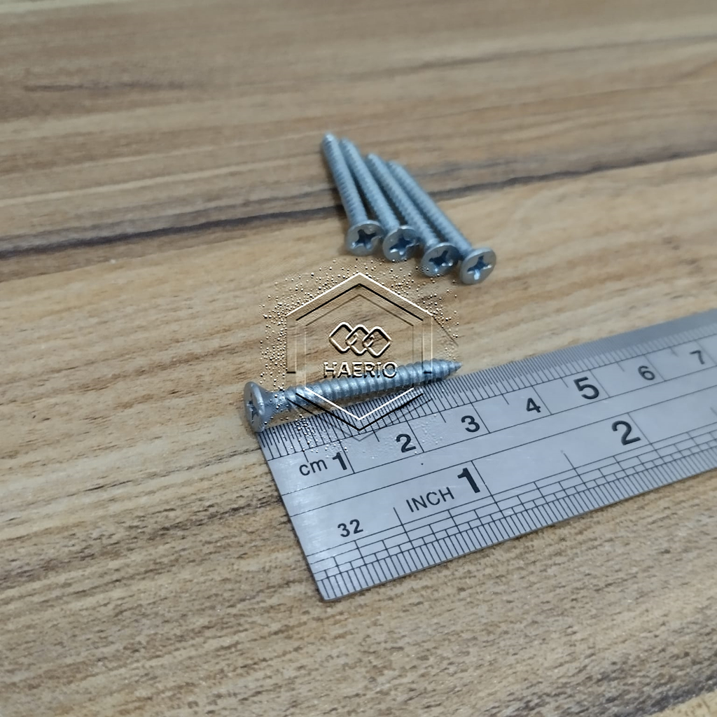 Jual SKRUP Sekrup FAB FH 6X1 1/4 6 x 1 1/4 PANJANG 3CM 3 CM 30MM Tapping screw OBENG PLUS DATAR ...