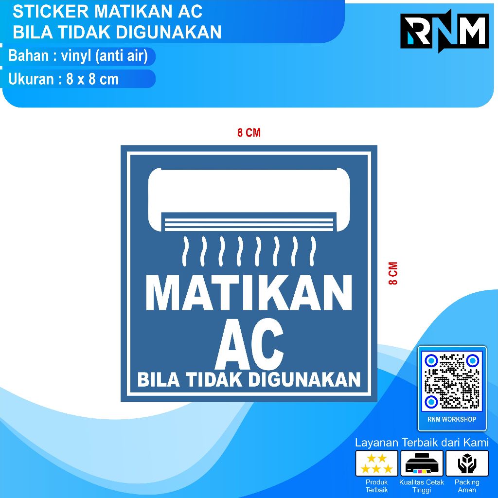 Jual STICKER MATIKAN AC BILA TIDAK DIGUNAKAN 8 X 8 | Shopee Indonesia