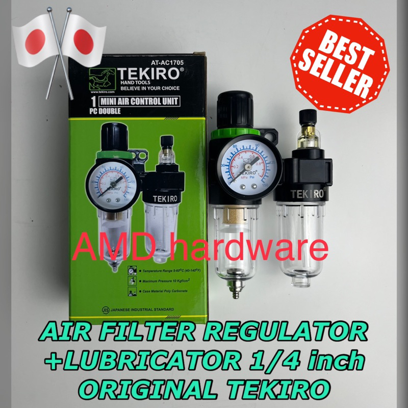 Jual ORIGINAL TEKIRO AIR FILTER REGULATOR + LUBRICATOR DOUBLE SARINGAN ...