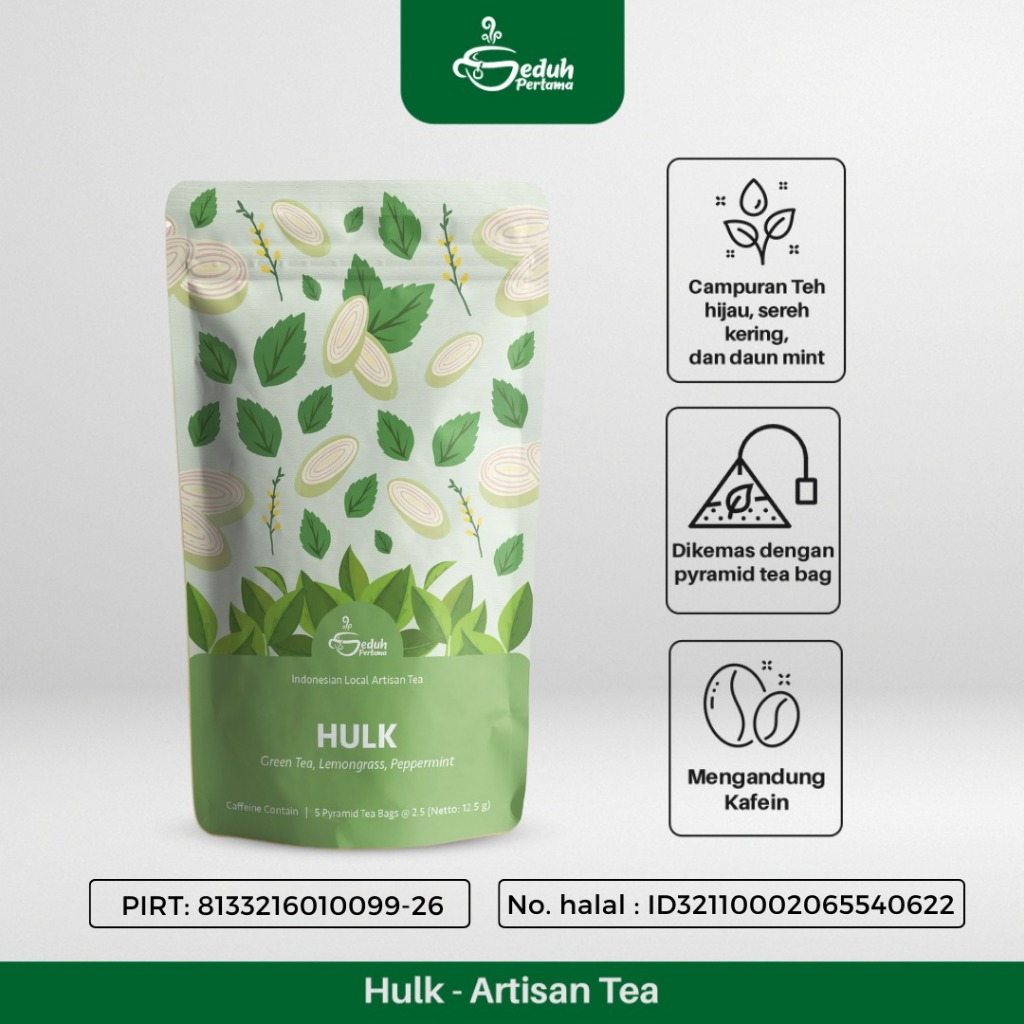 Jual Seduh Pertama Hulk | Artisan Tea Blend Premium Teh Hijau, Sereh ...