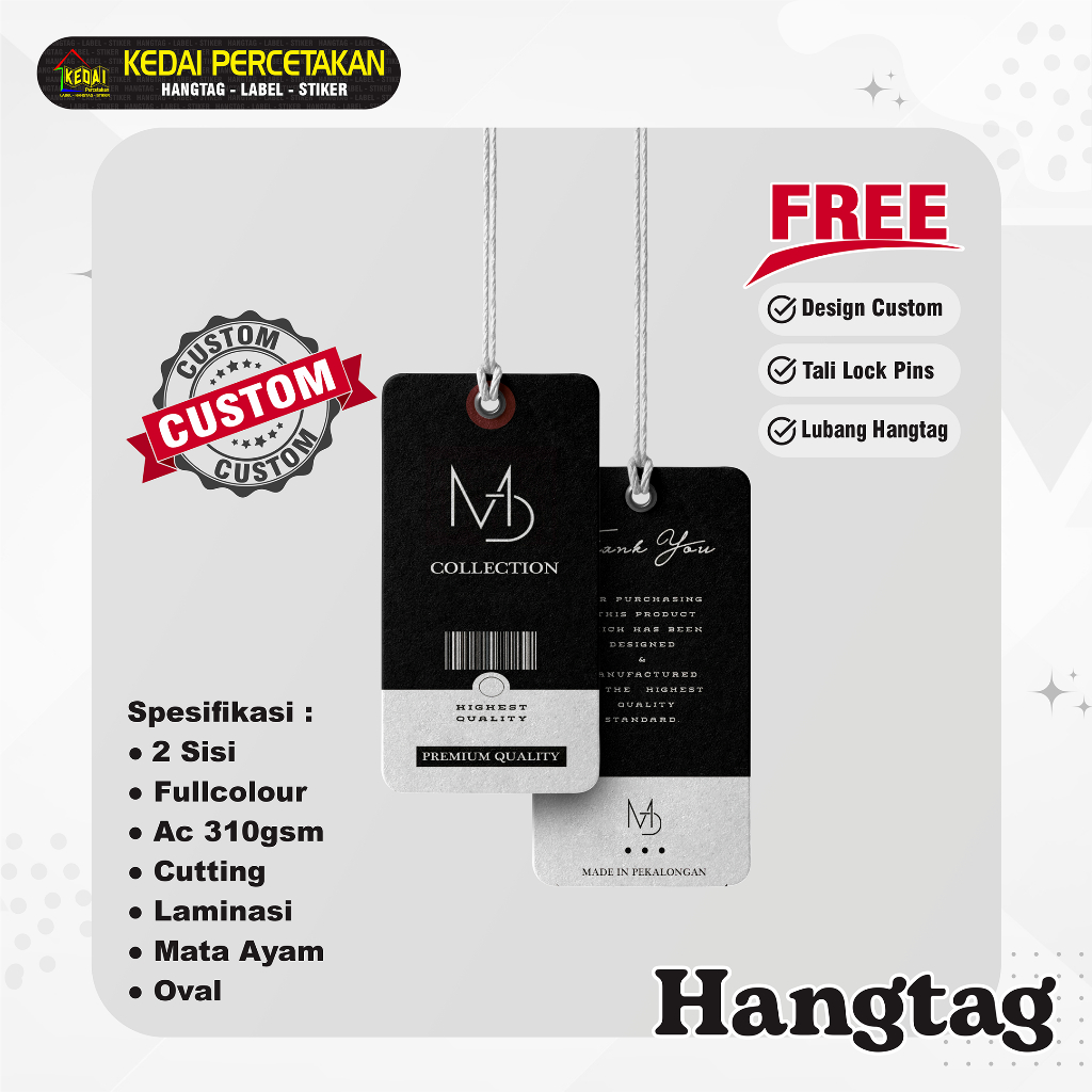 Jual hantag aksesoris handtag Souvenir hangtag Custom hentek thank you ...