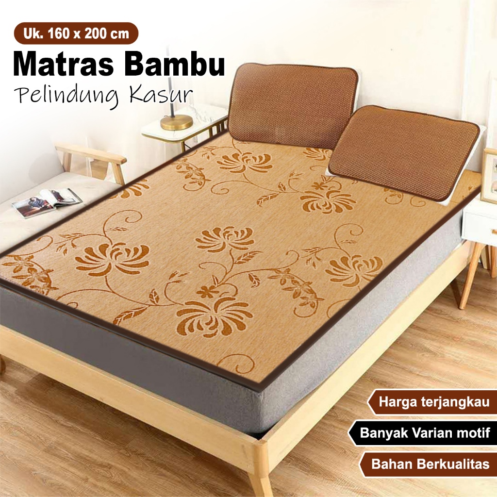Jual Tikar Matras Bambu 160x200cm Pelindung Kasur Adem Elegan Bahan ...