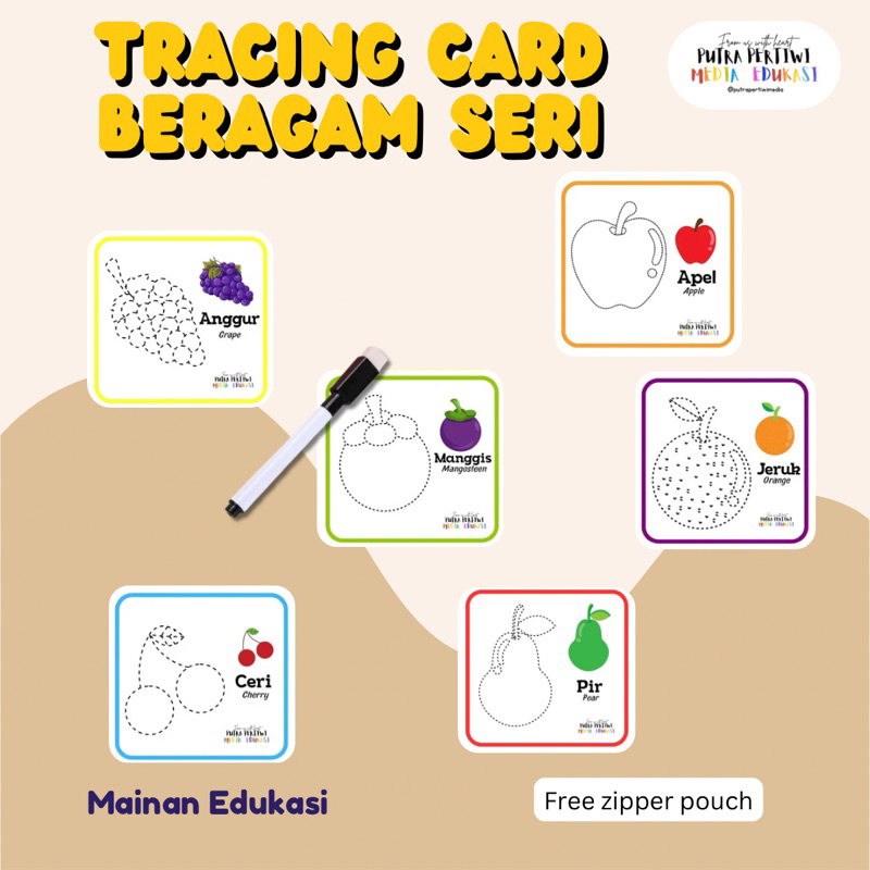 Jual Tracing Card Wipe and Clean Flashcard Latihan Menulis Belajar ...