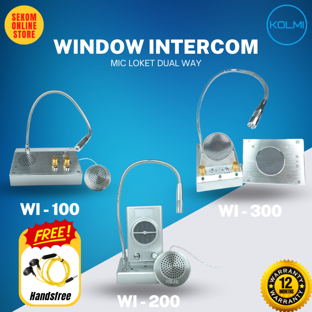 Jual KOLMI Dual Way Window Counter Intercom - Mic Loket 2 Arah | Shopee ...