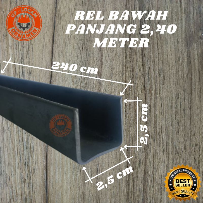 Jual Rel Bawah Henderson Panjang 2,40 Meter / Rel Bawah Pintu Sliding ...