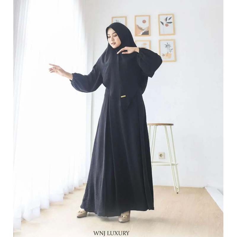 Jual GAMIS SYARI CRINCLE PLUS KHIMAR UKURAN M L XL XXL GAMIS SYARI BUSUI POLOS SET MURAH ...