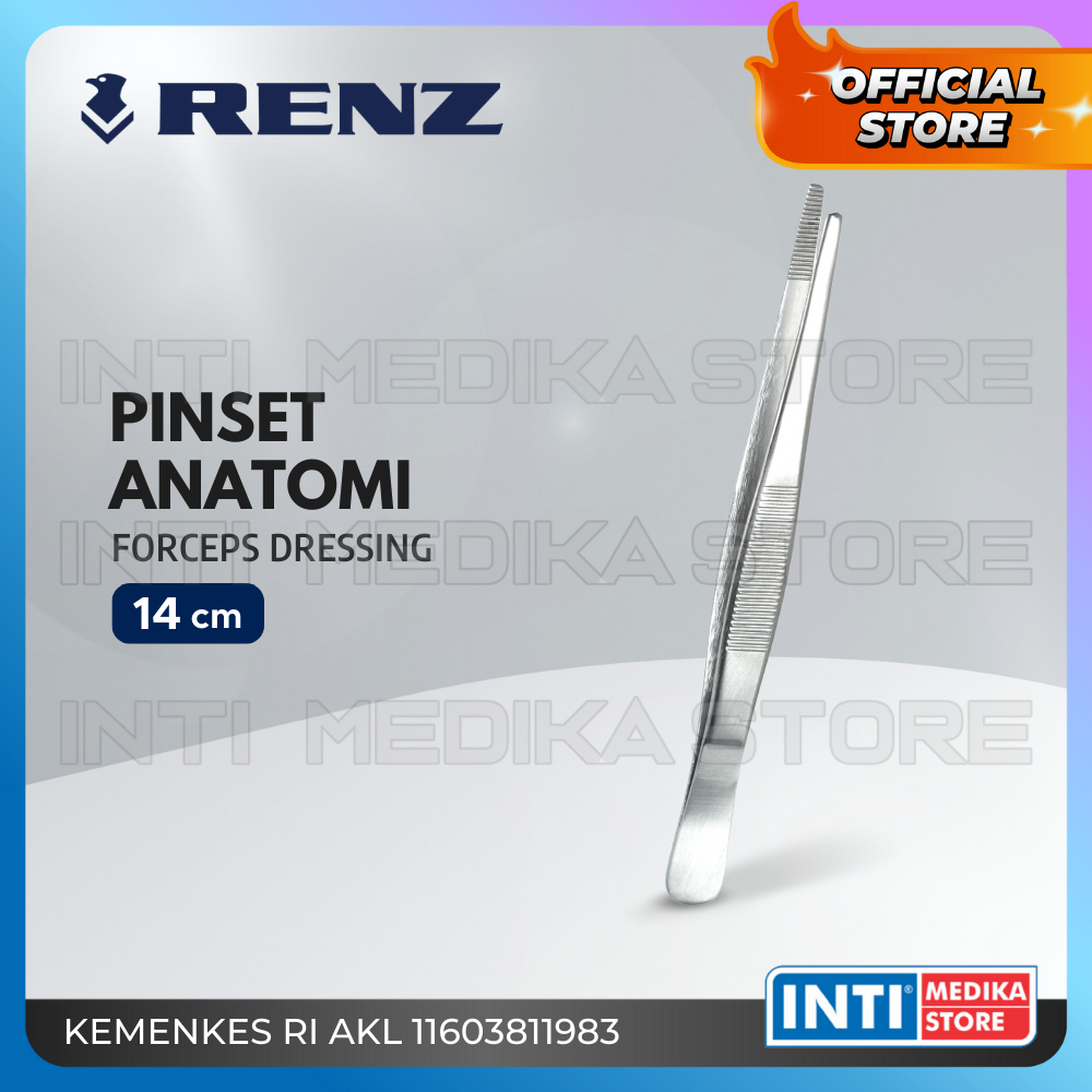 Jual RENZ - Pinset Anatomi 14cm Stainless Steel | Anatomis Dressing Forcep | Shopee Indonesia