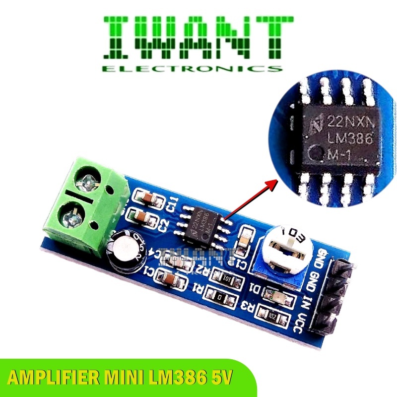 Jual MODUL AUDIO AMPLIFIER MONO MINI LM386 5V AMPLIFIER MINI LM386 ...