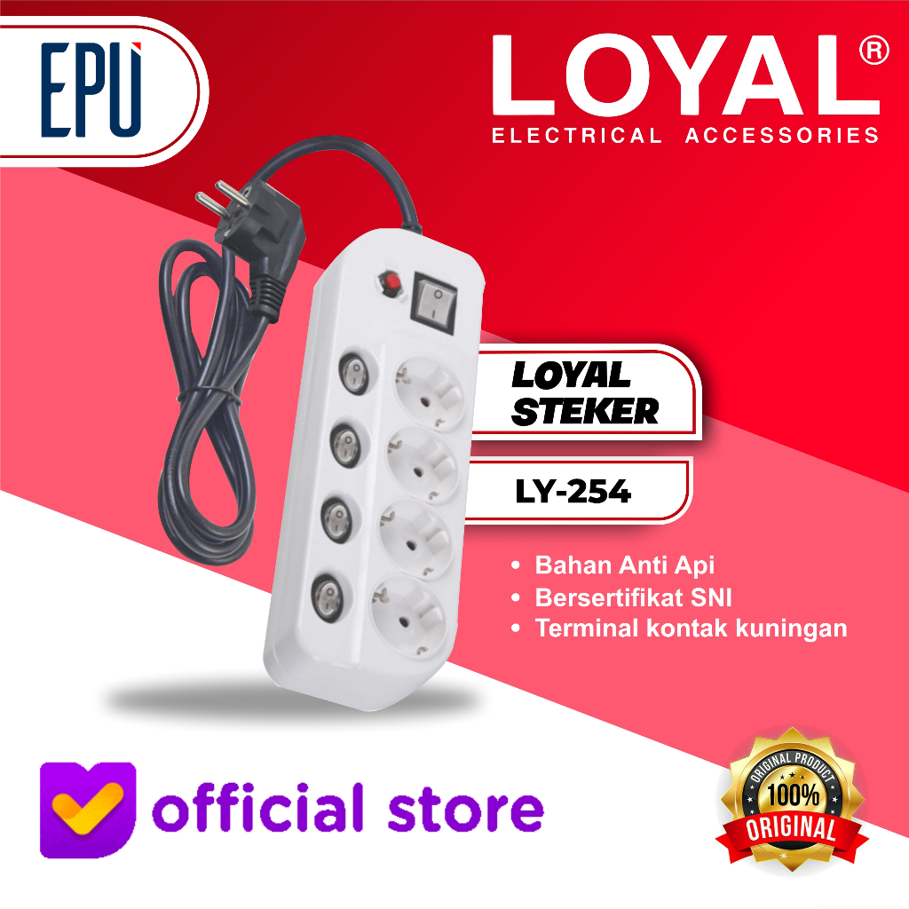 Jual Loyal LY-254 Stop Kontak Multi Socket Colokan Listrik Colokan ...