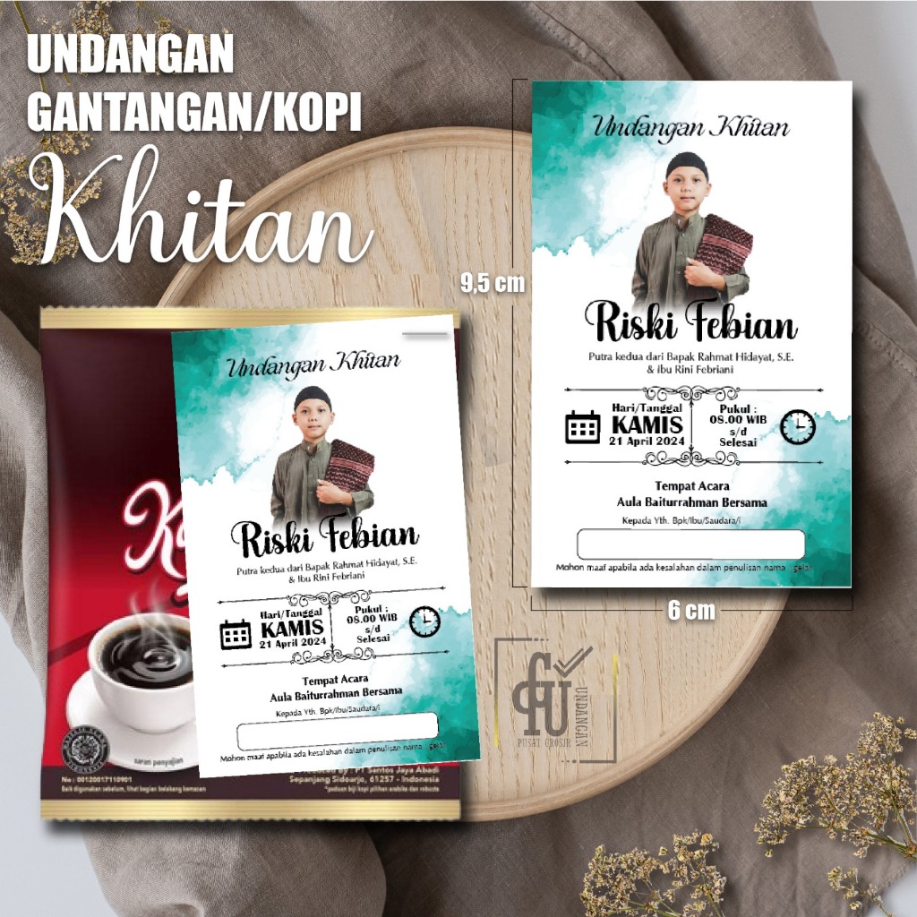 Jual grosirundangan Gantangan / Undangan Kopi Khitanan, Pernikahan dan ...