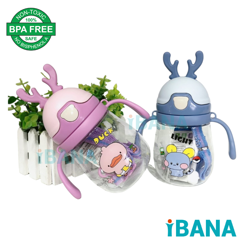 Jual IBANA HU45 BOTOL MINUM ANAK KARAKTER TELINGA RUSA 370ML / BOTOL ...