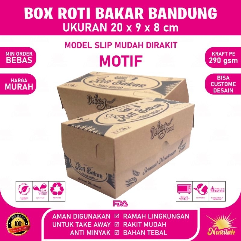 Jual Box Roti Bakar Bandung 1 Porsi / Box Roti Bakar / Kemasan Roti ...
