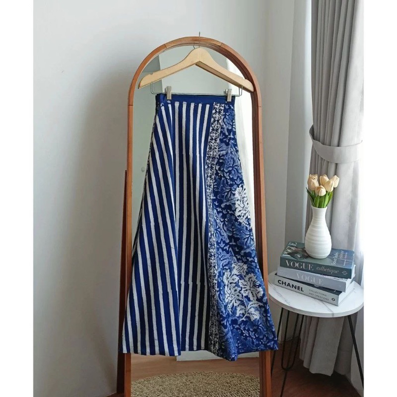 Jual Rok Batik Katun Tebal Model Rok Lilit Payung Motif Indigo Batik ...