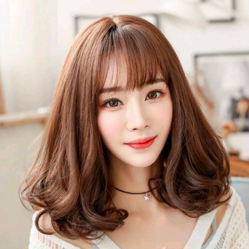 Jual Wig Wanita Rambut Pendek Sebahu Model Bob Curly Rambut Palsu Bob ...