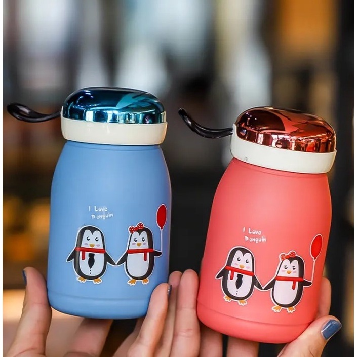 Jual Botol minum kaca model pinguin/botol minum anak lucu 38ml | Shopee ...