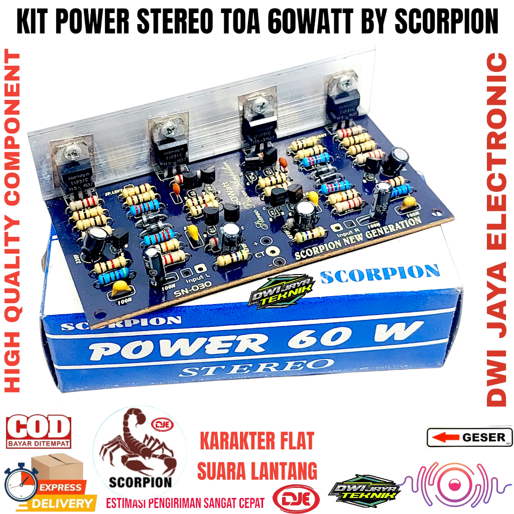 Jual Kit Power TOA Stereo 60Watt By Scorpion | Shopee Indonesia