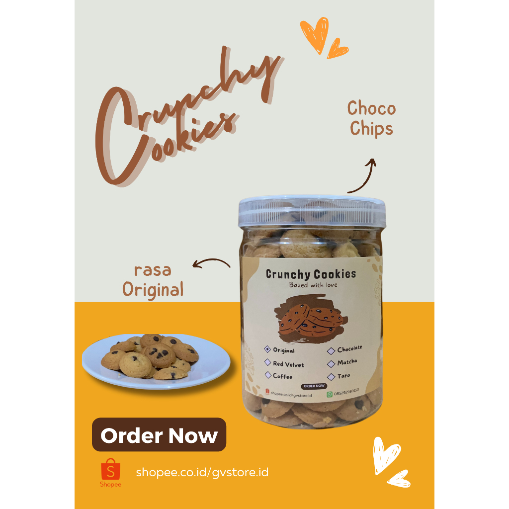 Jual Crunchy Cookies | Kue Kering Homemade | Choco Chip Cookies ...