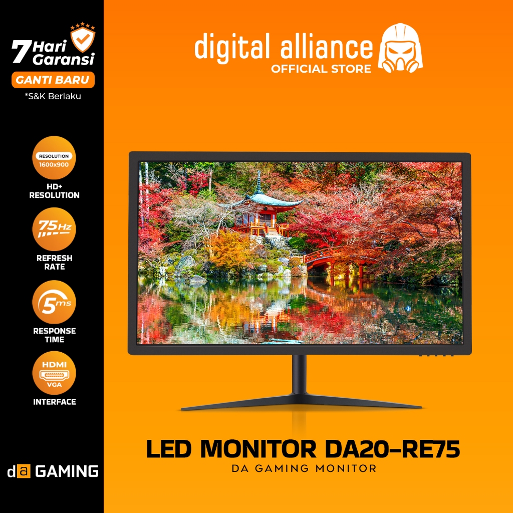 Jual Monitor LED Digital Alliance 19.5" 75Hz TN 74% NTSC 5ms HD+ HDMI ...