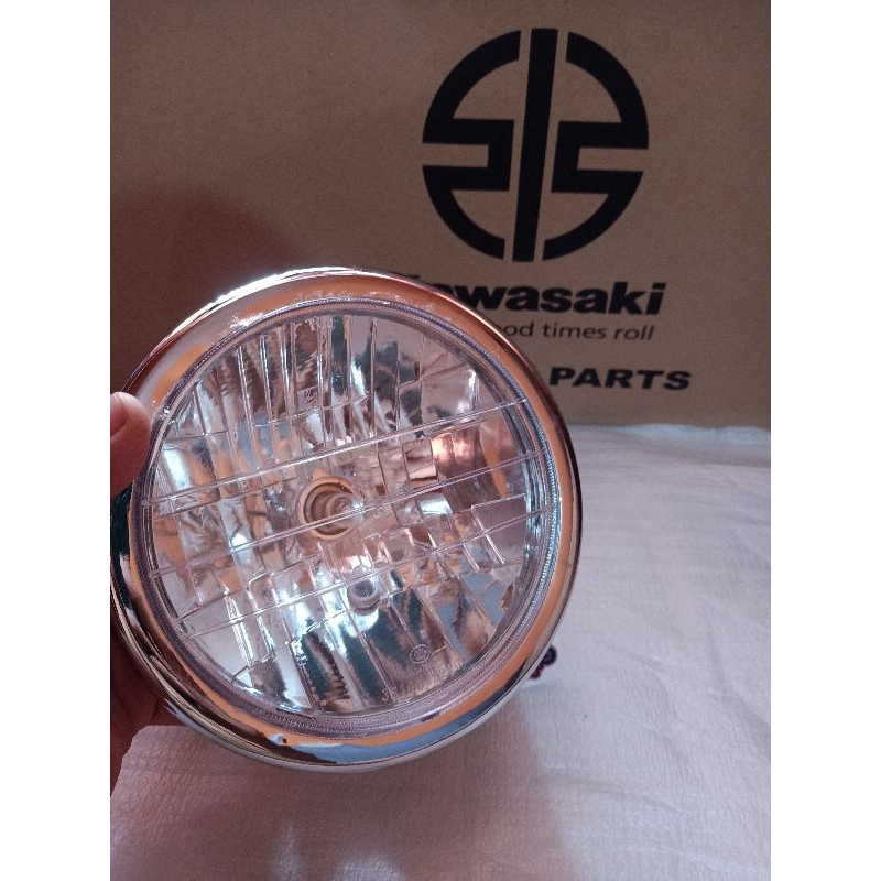 Jual lampu bulat ninja ss reflektor plus breket kupingan original lampu ...