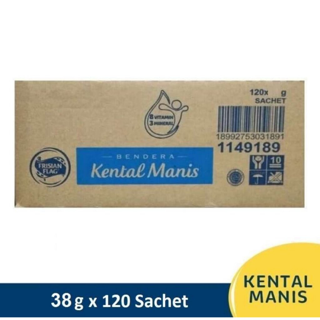 Jual 1 Dus Susu Bendera Kental Manis Frisian Flag isi 20 Pack x 38 Gr ...