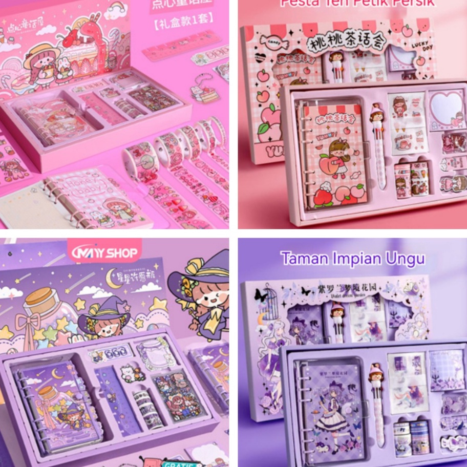 Jual KODE 77 Paket Jurnal SetGift Box Hampers anakHadiah Notebook ...