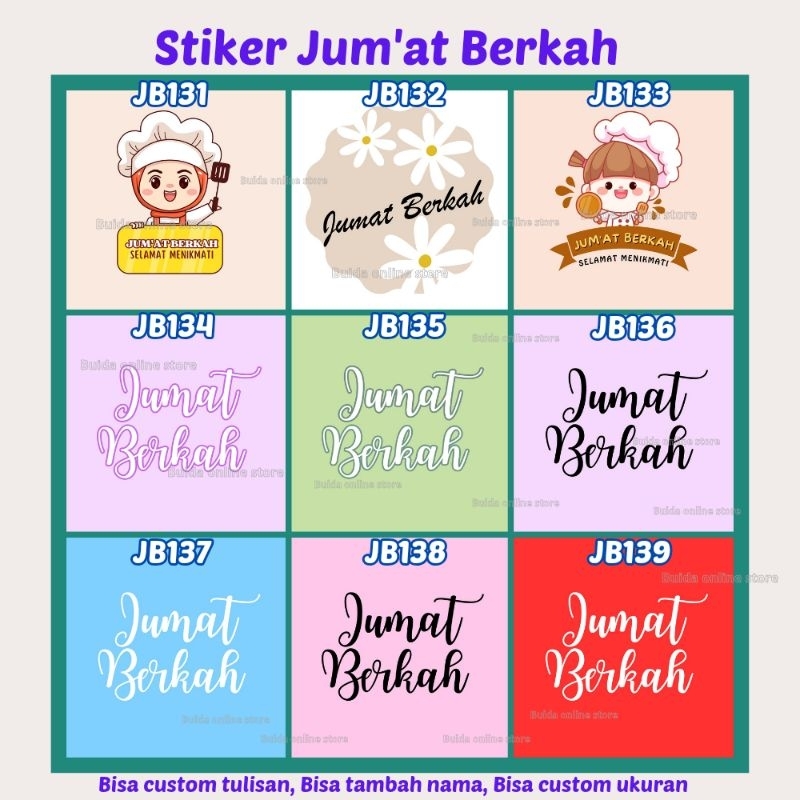 Jual Label Sticker Jum'at Berkah Stiker Segel Kemasan cup kotak dus box ...