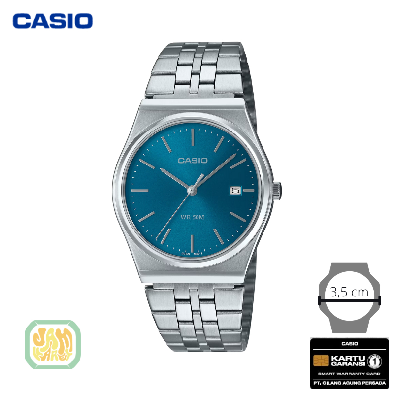 Jual Jam Tangan Casio Mtp B145d 2a2 Original Mtp B145d 2a2vdf Silver Biru Shopee Indonesia