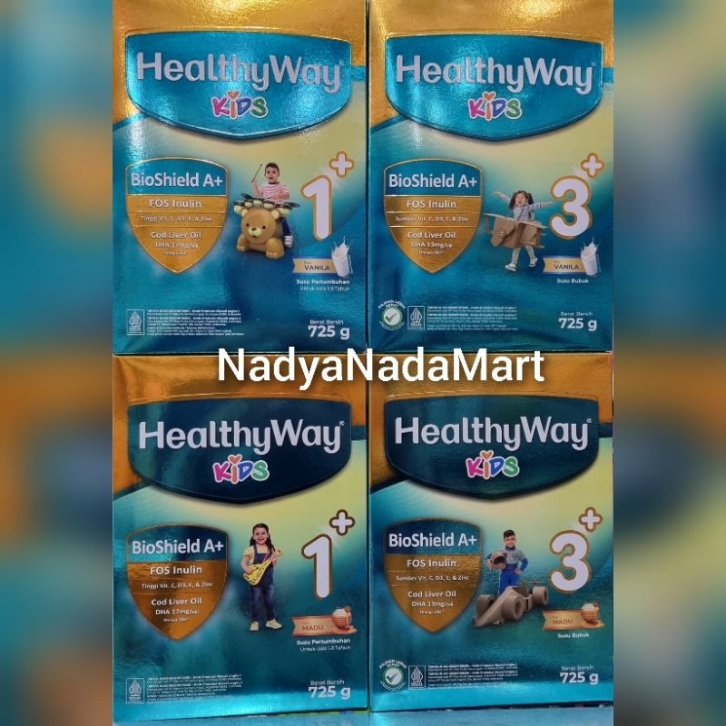 Jual HEALTHYWAY KIDS 1+/3+ Madu/Vanila 725gr exp Juni 2025 | Shopee Indonesia