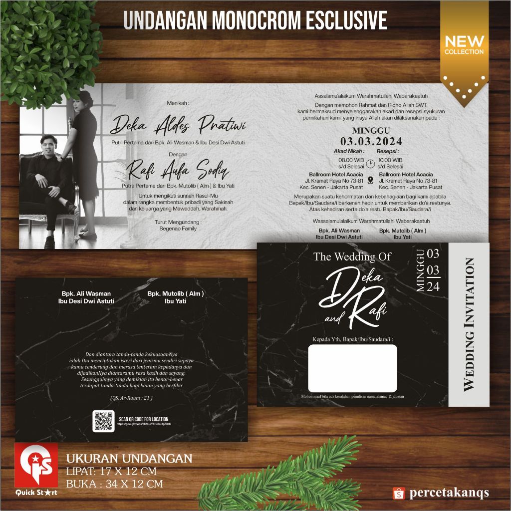Jual Undangan Monocrom Foto | Shopee Indonesia