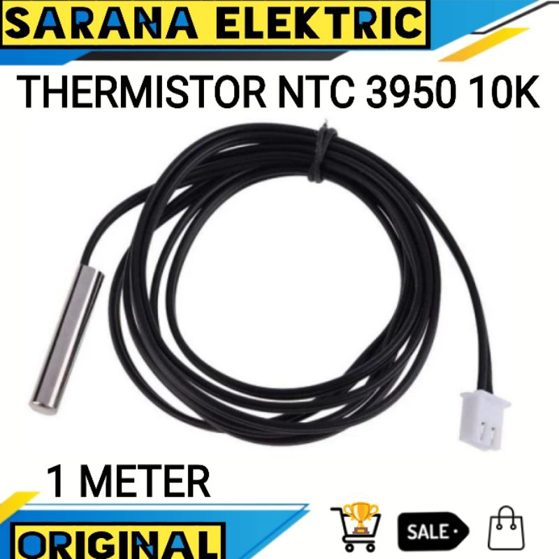 Jual THERMISTOR 3950 10K 1 METER THERMOMETER PROBE SENSOR SUHU TEMPERATURE 1M | Shopee Indonesia