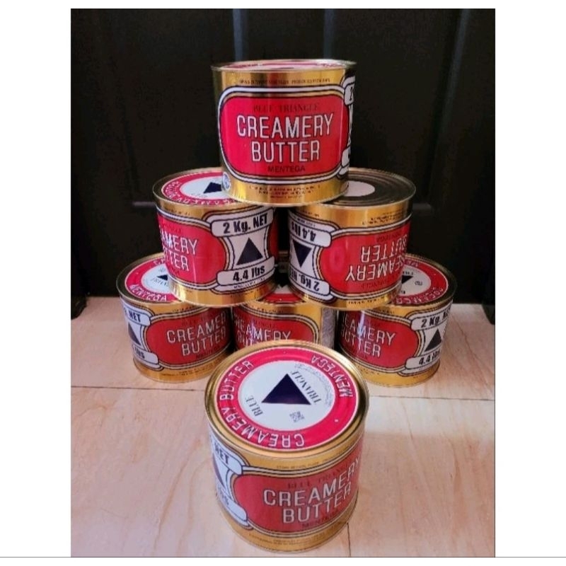 Jual butter segitiga biru kaleng 2kg / blue triangle creamery butter ...