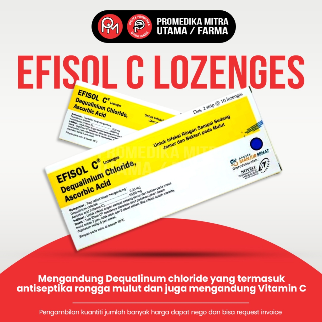 Jual Efisol C LozengesTablet 10's / Strip / Obat Untuk Radang ...