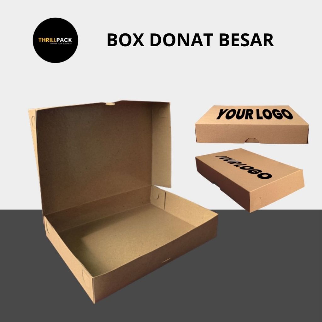 Jual Sablon Box Donat Kraft Size 27x 18x 5,5 Termurah - Sablon Box ...