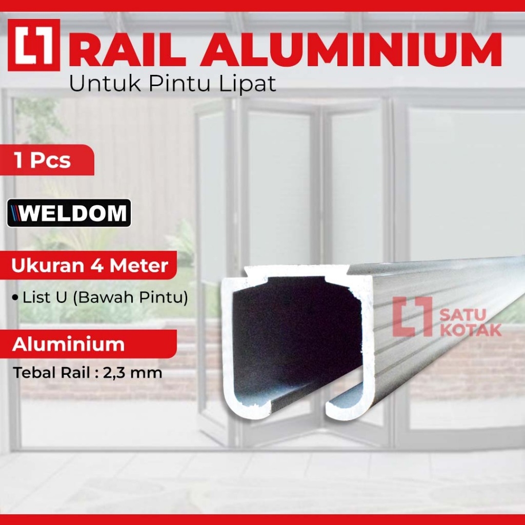 Jual WELDOM Rel Aluminium Pintu Lipat Kayu Kaca Folding Door Rail 4 ...