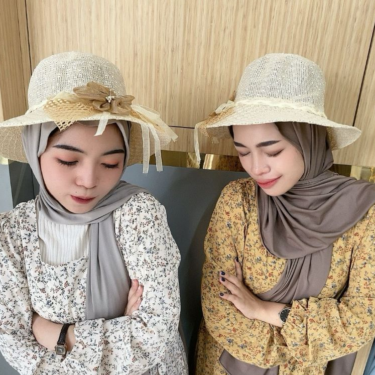Jual PGS Topi Pantai Pita / Topi Pantai Wanita Bunga Pelindung UV ...
