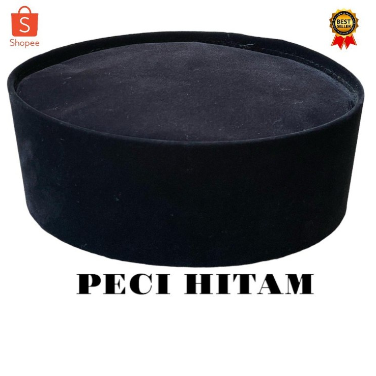 Jual PECI HITAM POLOS-Peci Hitam Ukuran 1-10, Peci Kain Bludru, Songkok ...