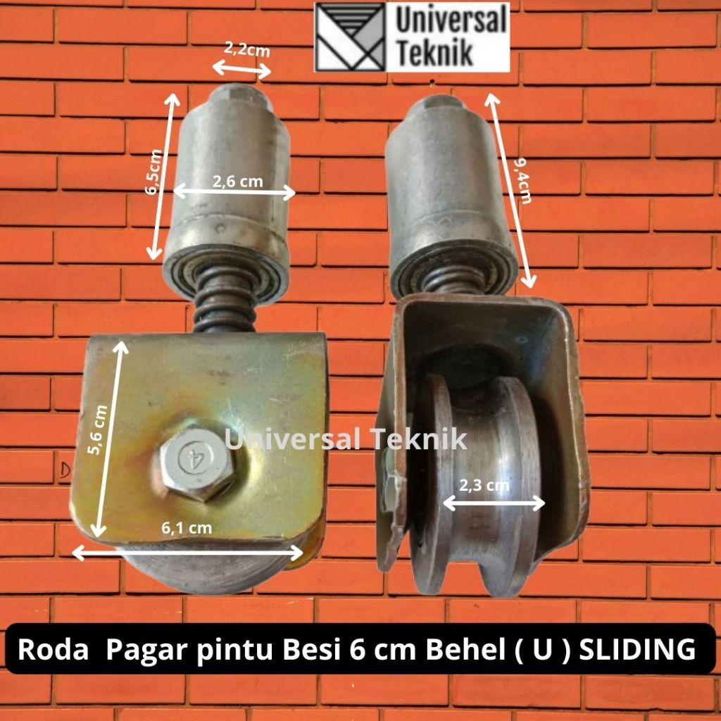 Jual RODA PAGAR SLIDING BESI ( U ) 6 cm | Shopee Indonesia
