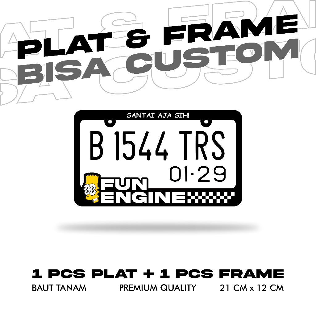 Jual [Frame + Plat] Frame & Plat Nomor Custom JDM Untuk Motor | Shopee ...