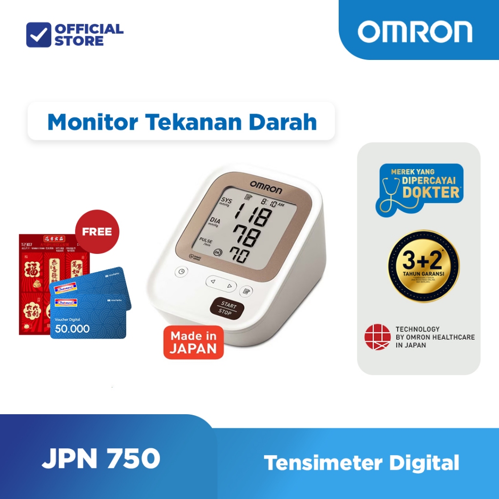 Jual Omron Automatic Blood Pressure Monitor JPN 750 Tensimeter Digital ...