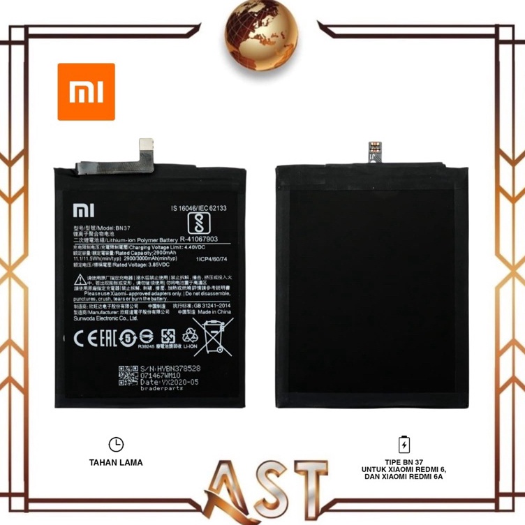 Jual KODE X17K Baterai Xiaomi BN37 Bat Redmi 6A Tanam Redmi6A Model ...