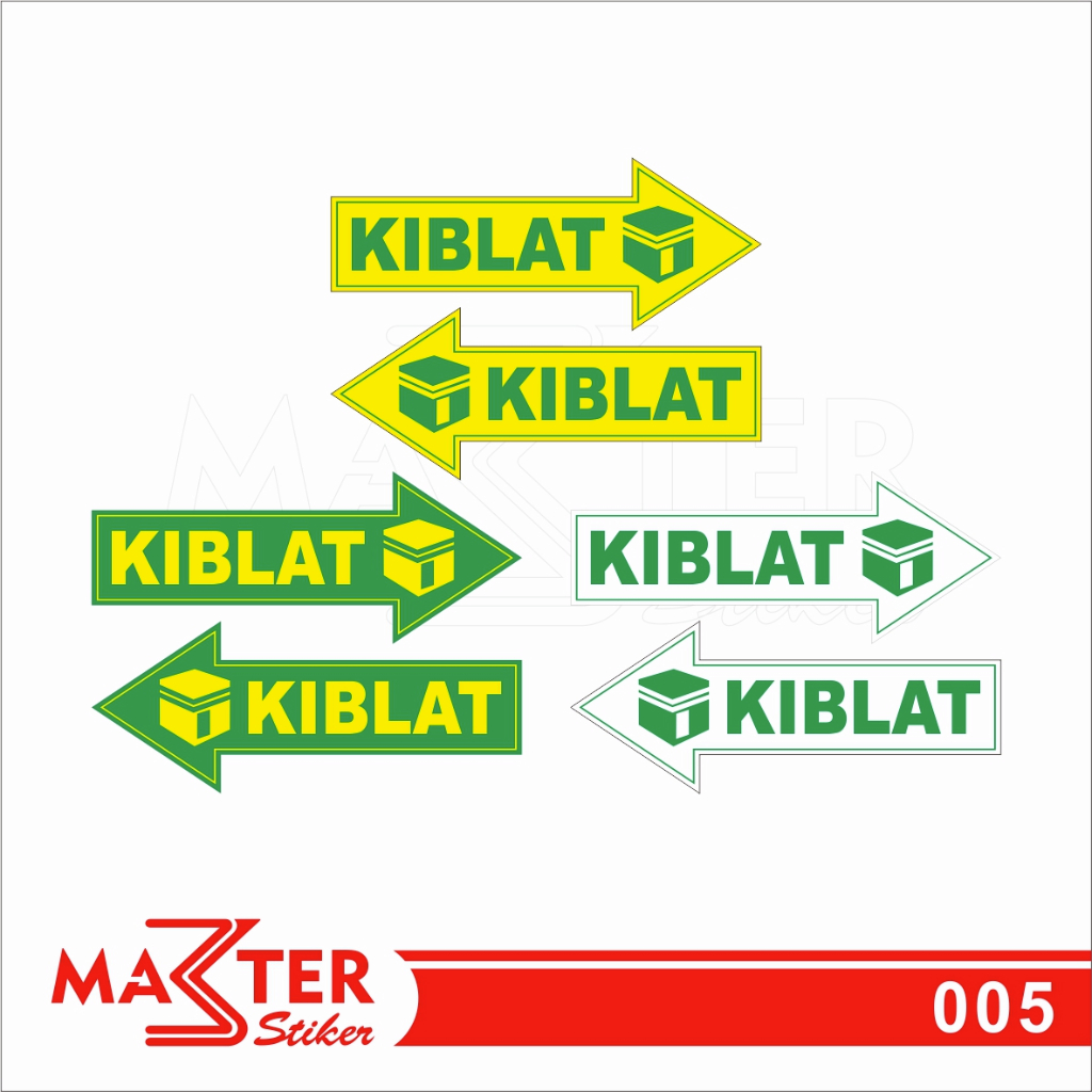 Jual 005 - Stiker Arah Kiblat, Sticker Vinyl, Premium, Tahan Air ...