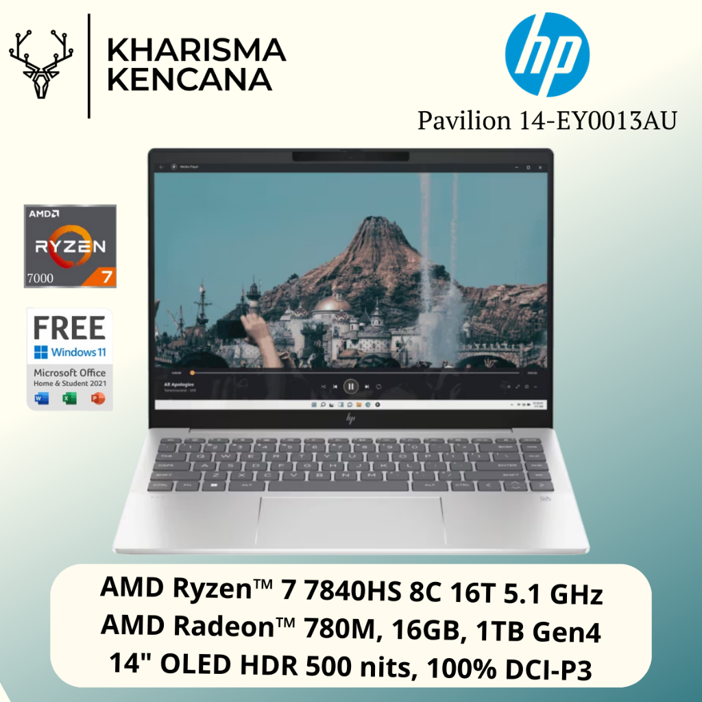 Jual HP PAVILION PLUS 14 EY0013AU R7 7840U 16GB 1TB RADEON 780M 14 ...